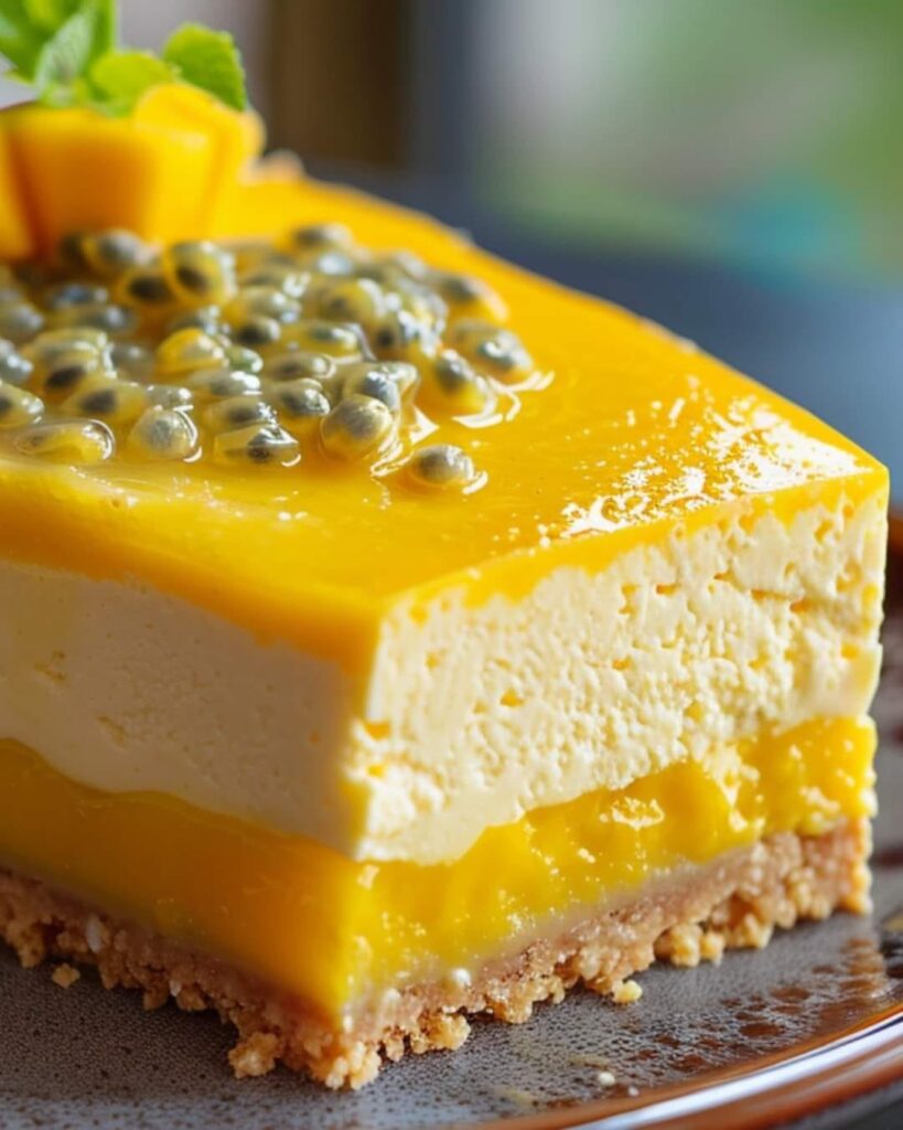 Vegan Mango Cheesecake with Passion Fruit - Home